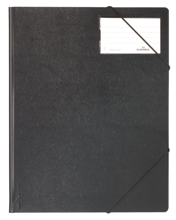 MAPPE A4 DURABLE M/ELASTIK SORT - HJ Kontorcenter A/S